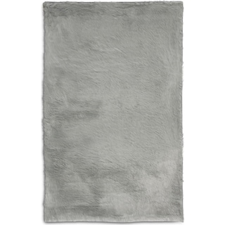 Faux Fox Fur Area Rug - Black | American Signature Furniture