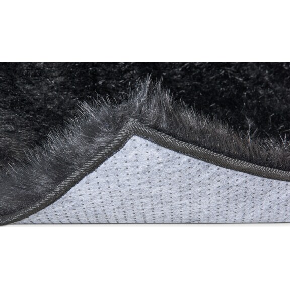 Faux Fox Fur Area Rug - Black | American Signature Furniture
