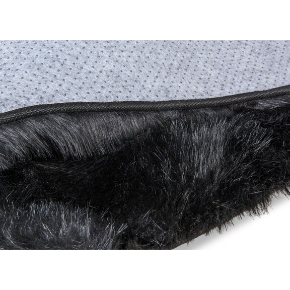 Faux Fox Fur Area Rug - Black | American Signature Furniture