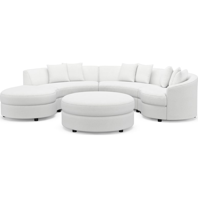 Allegra 4-Piece Sectional with Chaise and Ottoman | American Signature ...