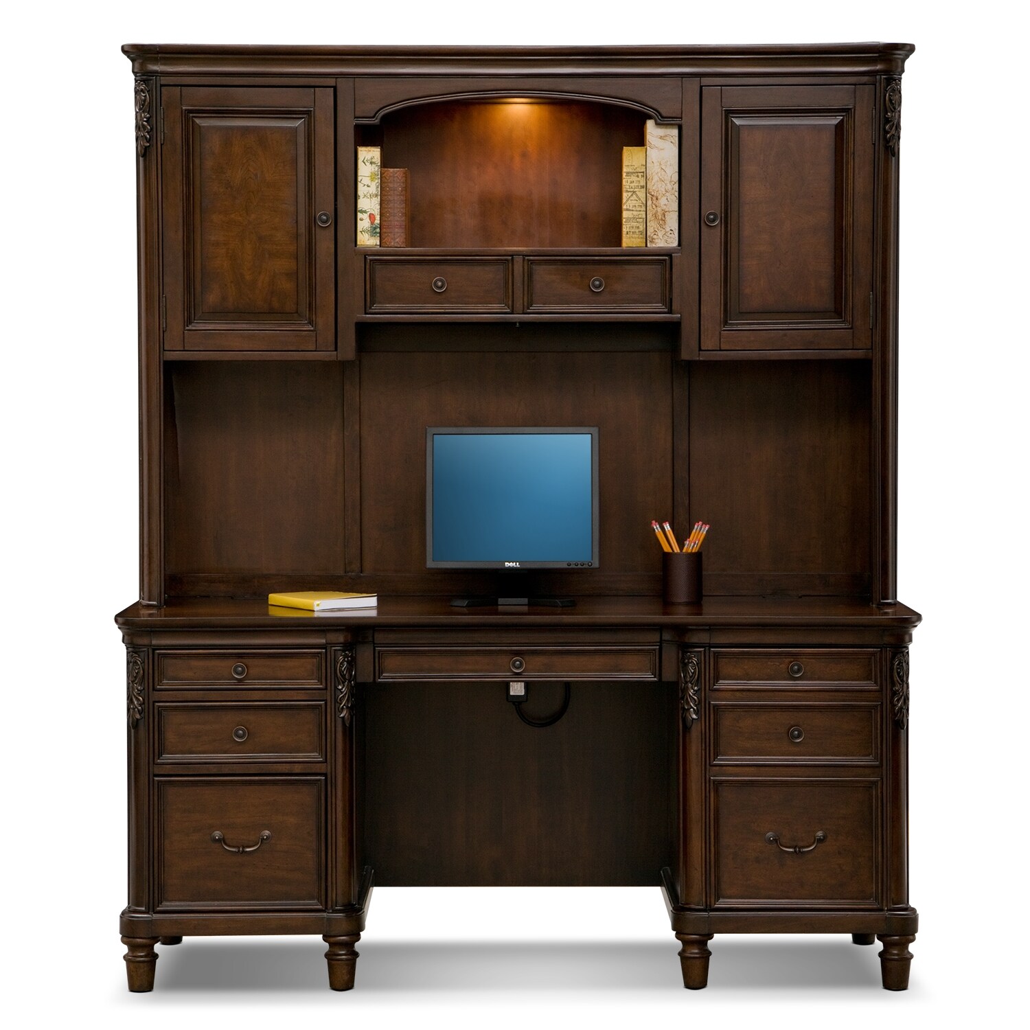 Ashland Credenza Desk with Hutch