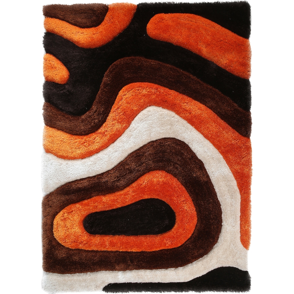 Bayou Area Rug - Orange/Brown/Beige | American Signature Furniture