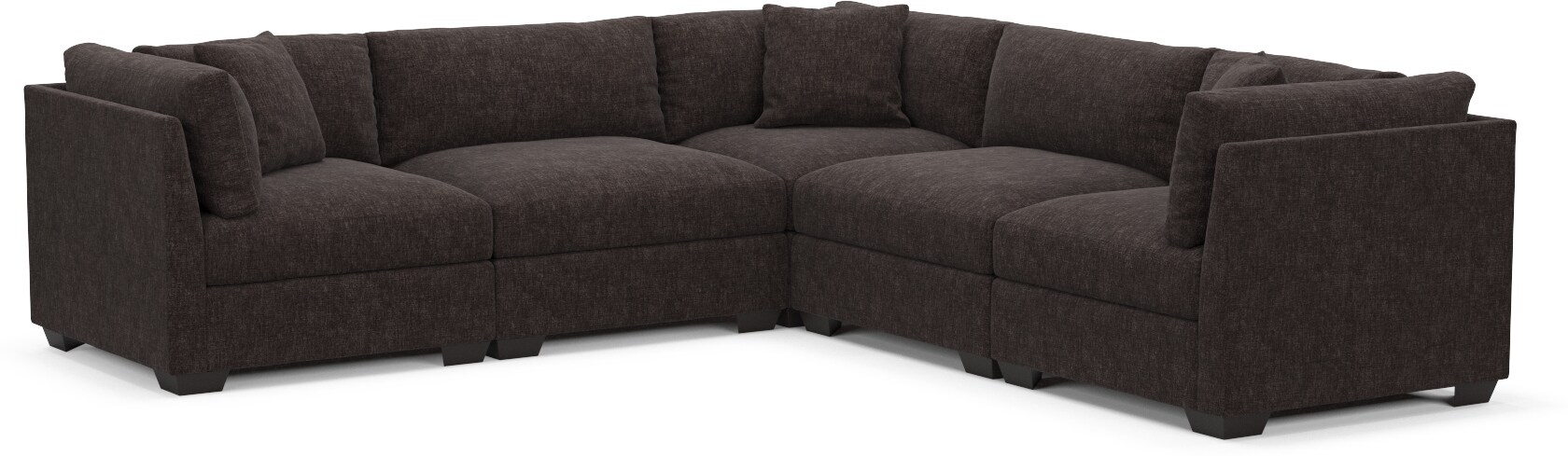Beckham Foam Comfort 5-Piece Sectional - Contessa Java | American ...