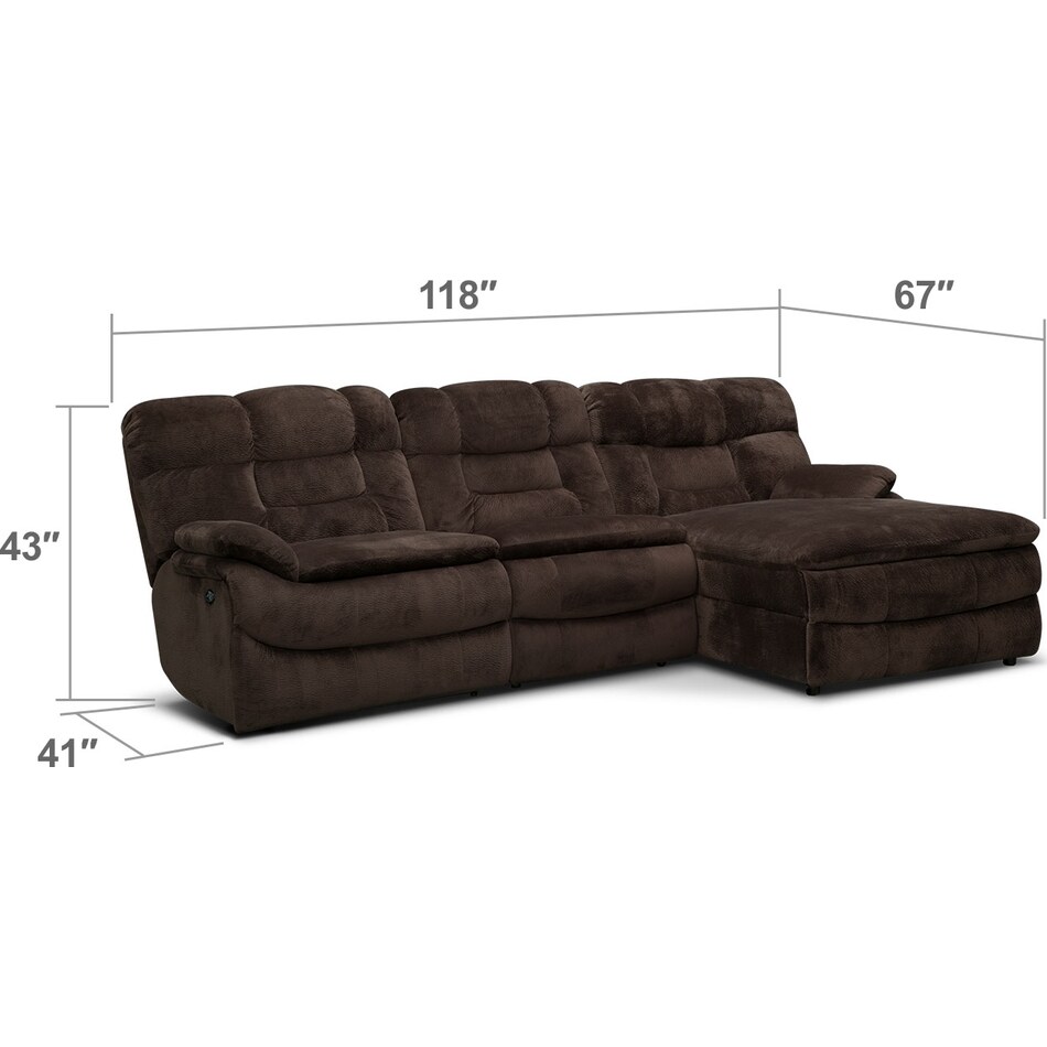 Big Softie 3-Piece Power Reclining Sectional with Chaise | American ...