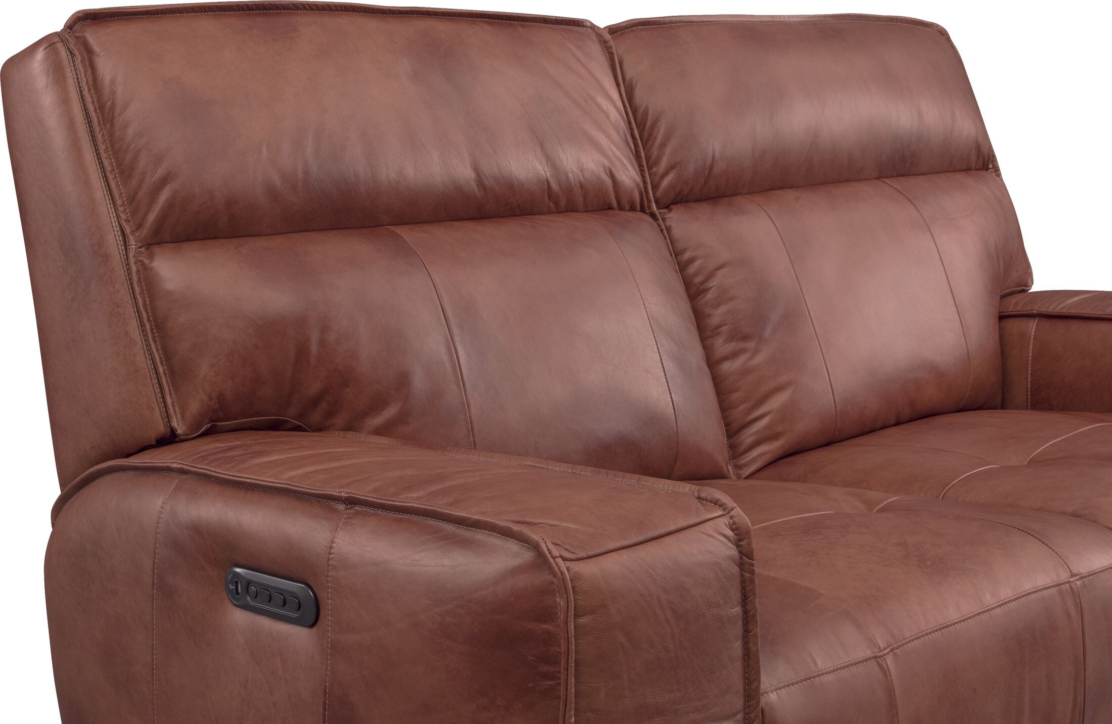 Bradley Triple Power Reclining Loveseat Brown American Signature Furniture