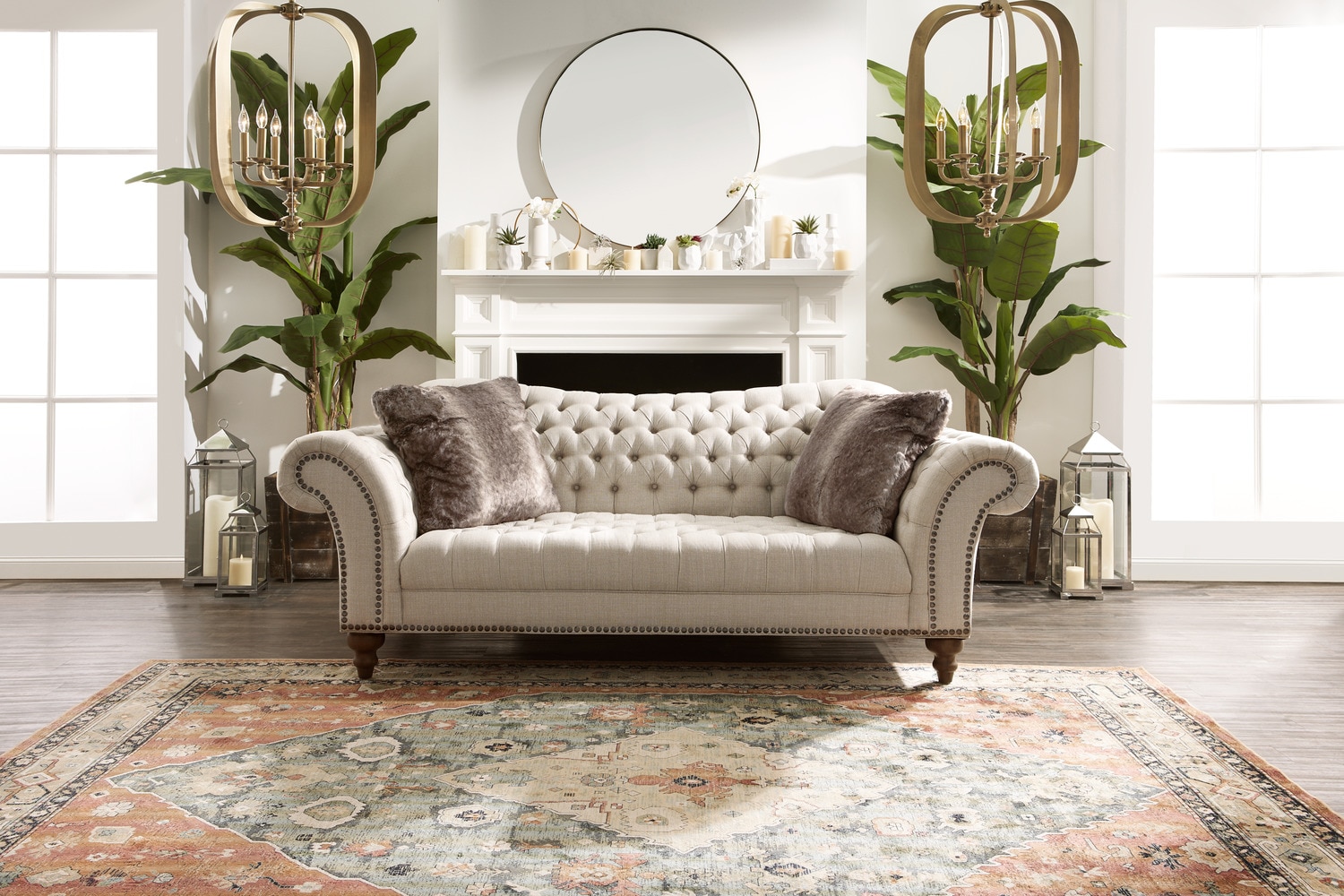 Brittney Sofa and Loveseat Set Linen