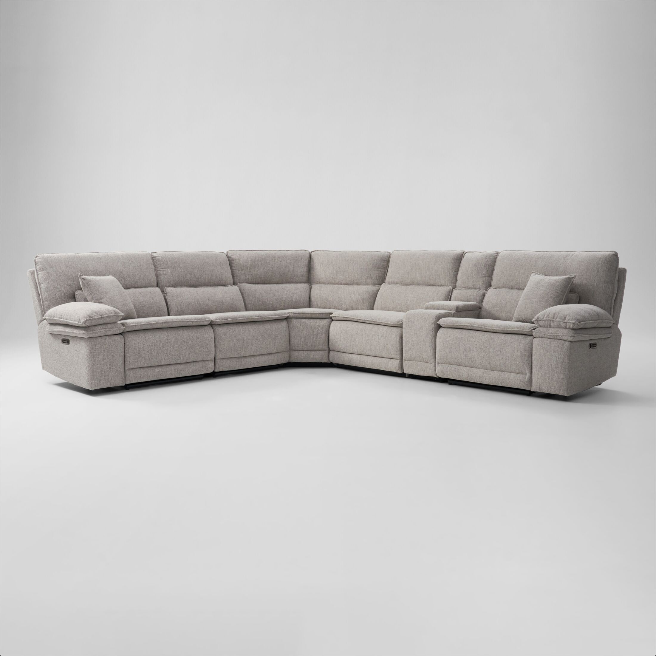 Brookdale 6-Piece Dual-Power Reclining Sectional with 3 Reclining Seats ...