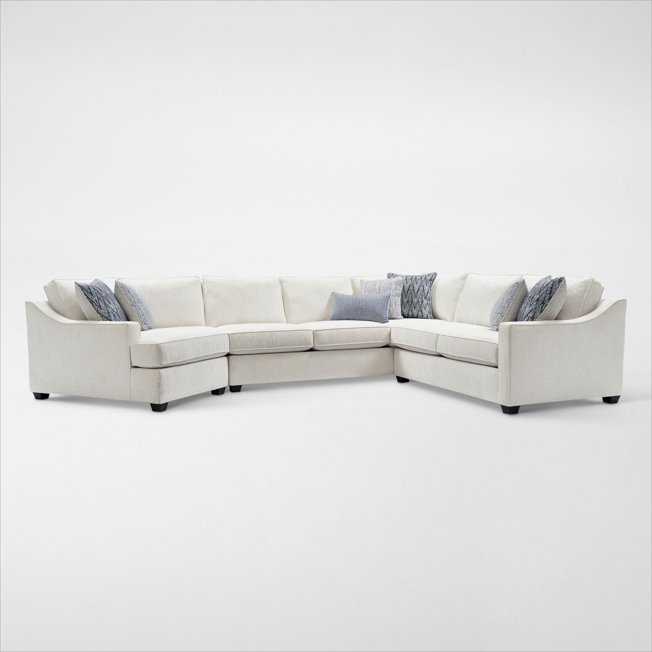Callie 3 Piece Sectional with Left Facing Cuddler Ivory