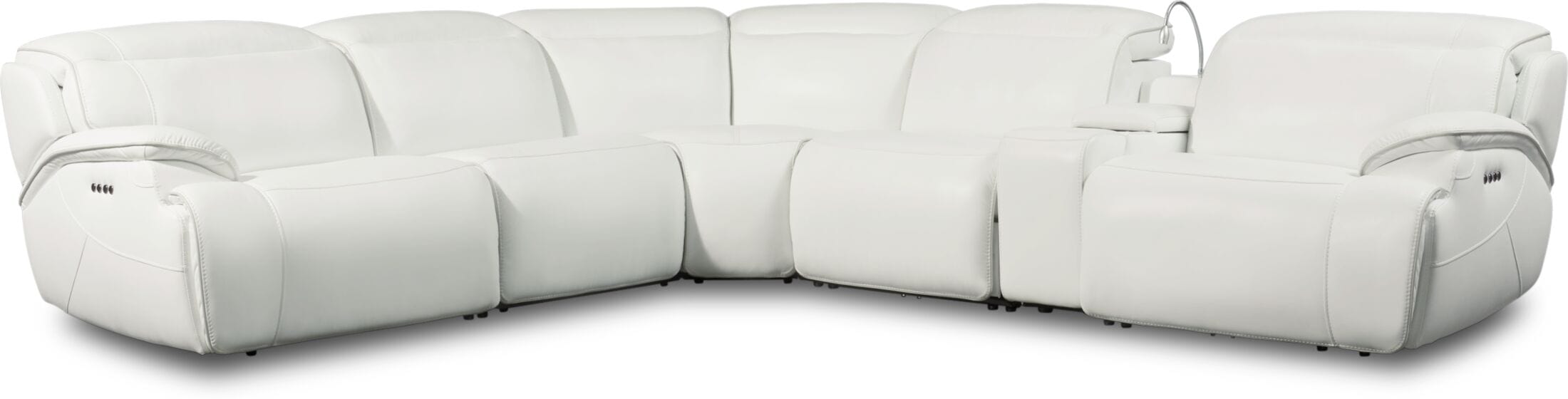 Devon 6-Piece Dual-Power Reclining Sectional with 2 Reclining Seats ...