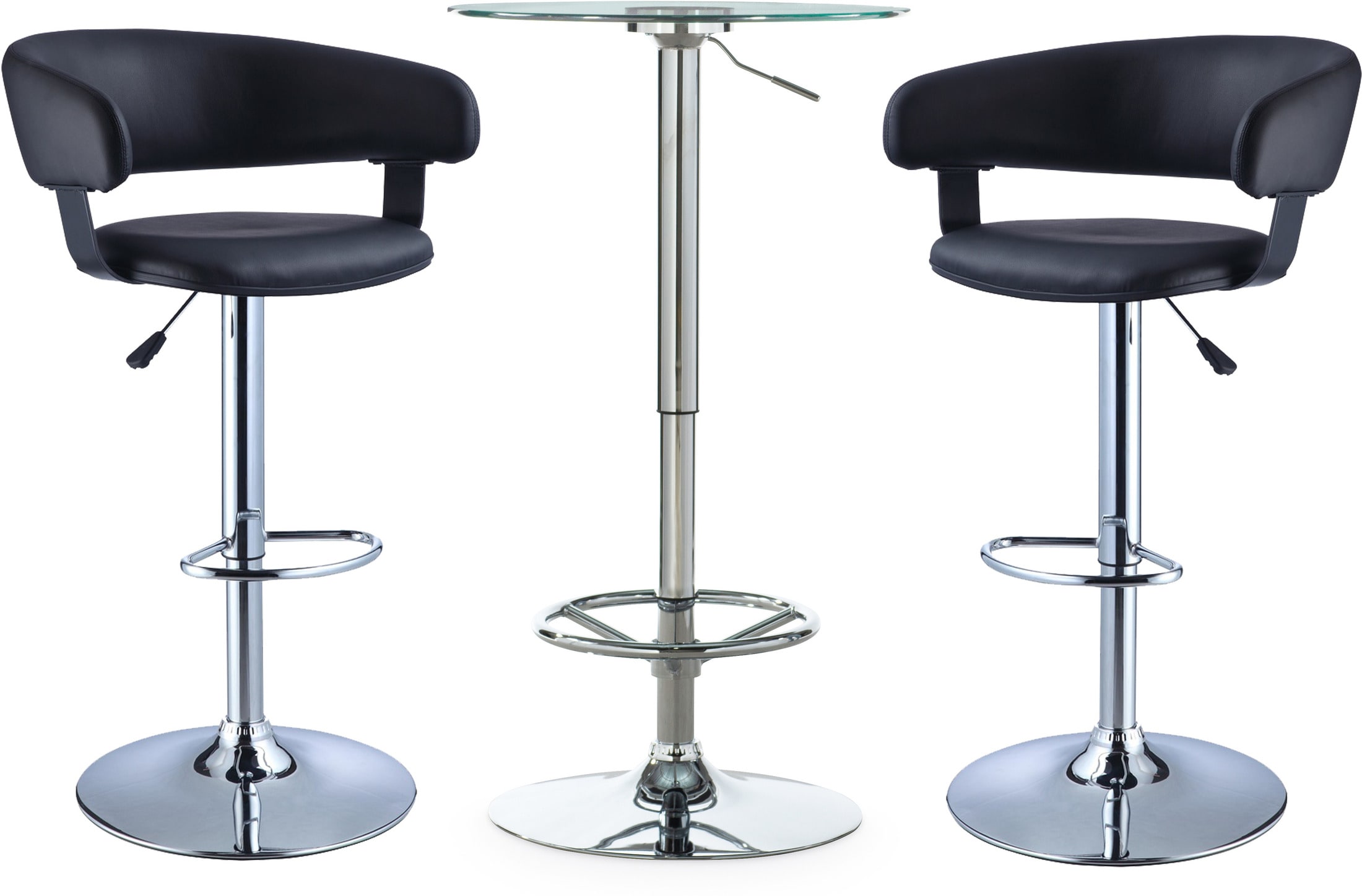 Dustin Table and 2 Tonina Bar Stools Set - Black | American Signature ...