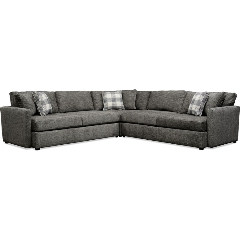 Garrett 3-Piece Sectional - Gray | American Signature Furniture