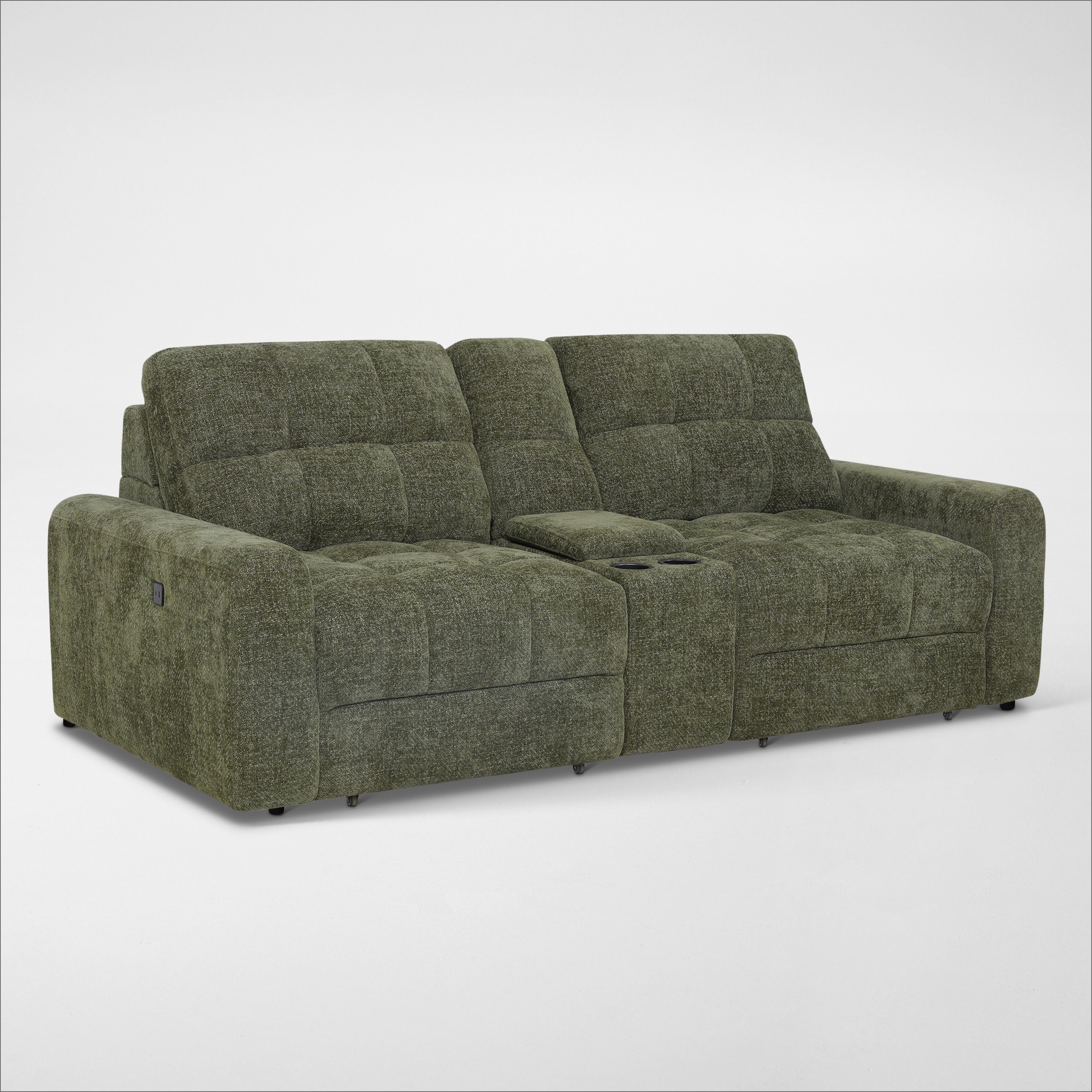 Grayson 3-Piece Power Extendable Sofa with Console - Green | American ...
