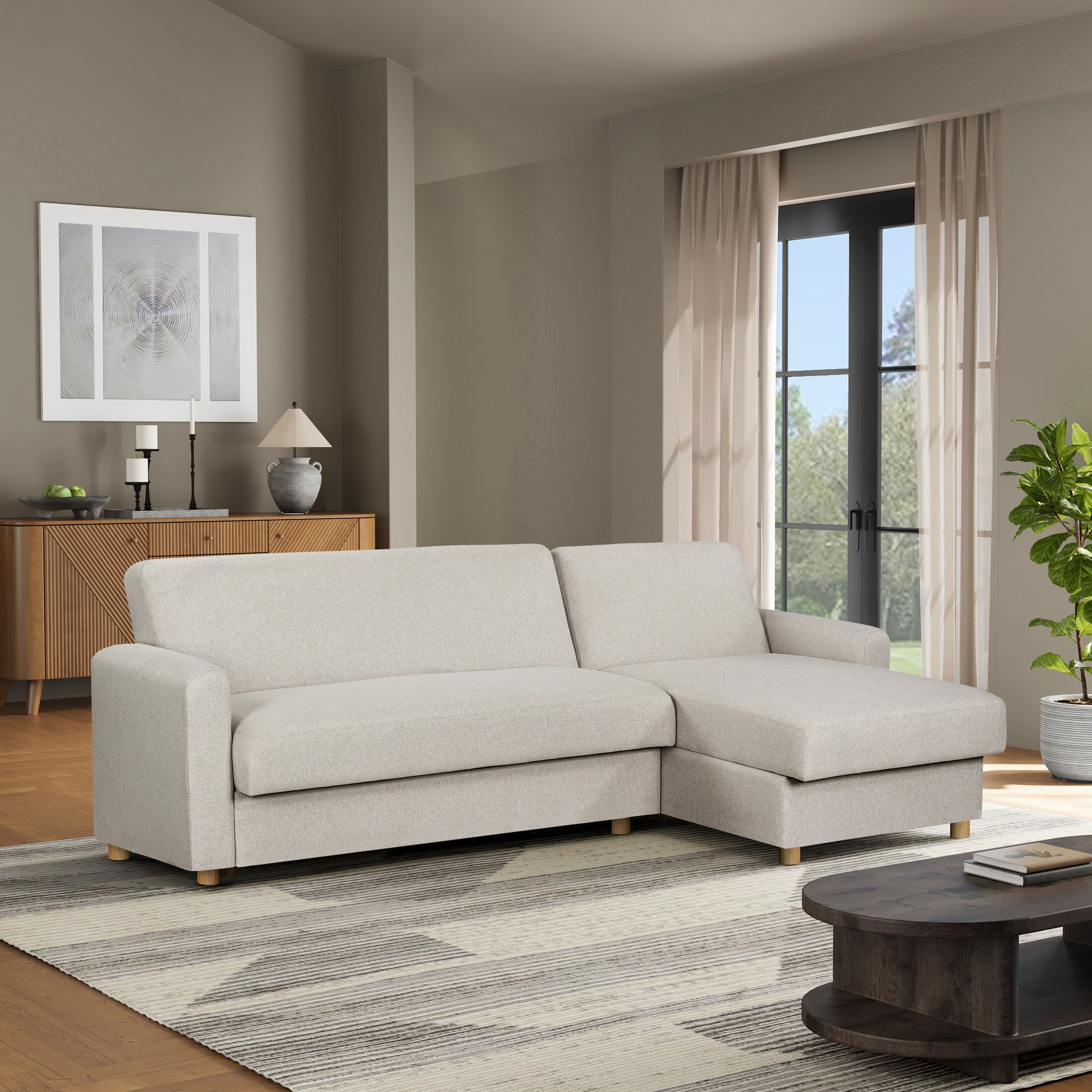 Serta Haleigh Convertible Sleeper Sectional with Modular Chaise American Signature Furniture