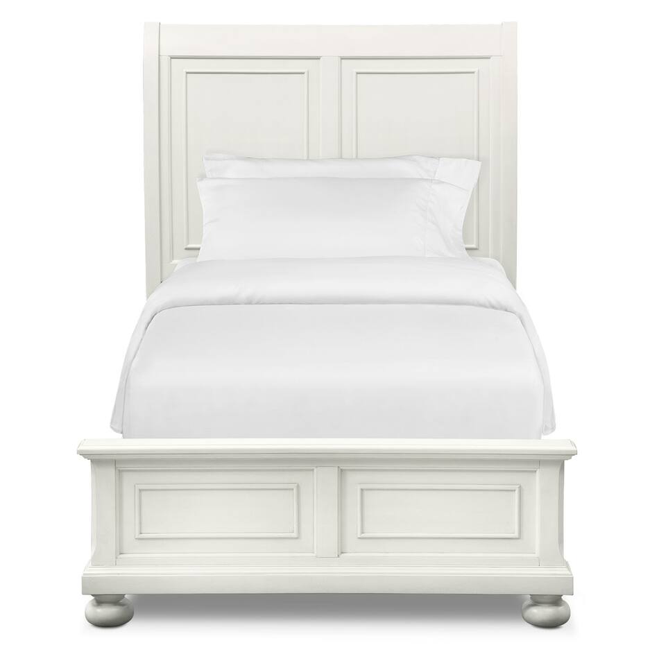 Hanover Youth Full Sleigh Bed - White | American Signature Furniture