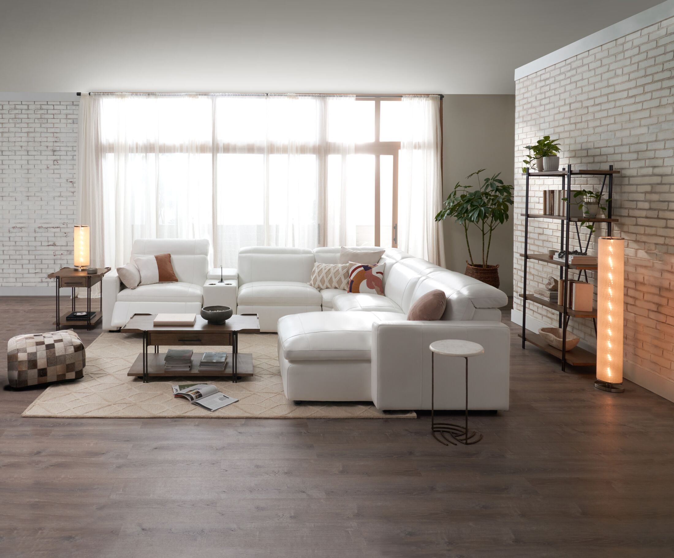 American signature leather sectional store