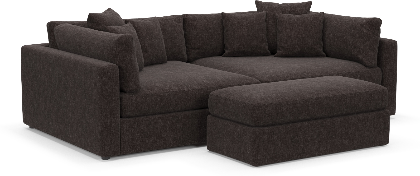 Haven Foam Comfort 2-Piece Media Sofa and Ottoman - Contessa Java ...