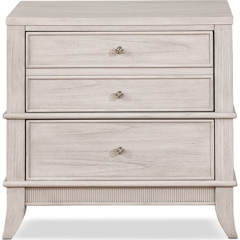 Hazel 2-Drawer Nightstand with USB Charging - Water White | American Signature Furniture
