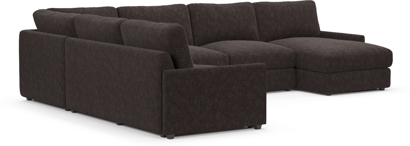 Jasper Hybrid Comfort 4-Piece Sectional with Right-Facing Chaise ...