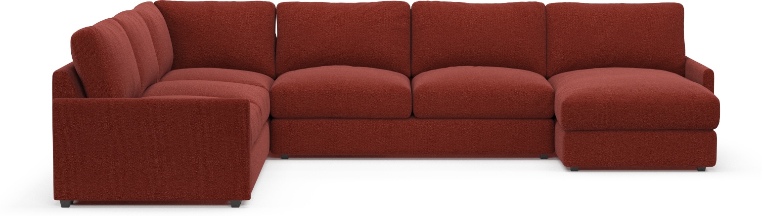 Jasper Foam Comfort 4-Piece Sectional with Right-Facing Chaise - Bloke ...