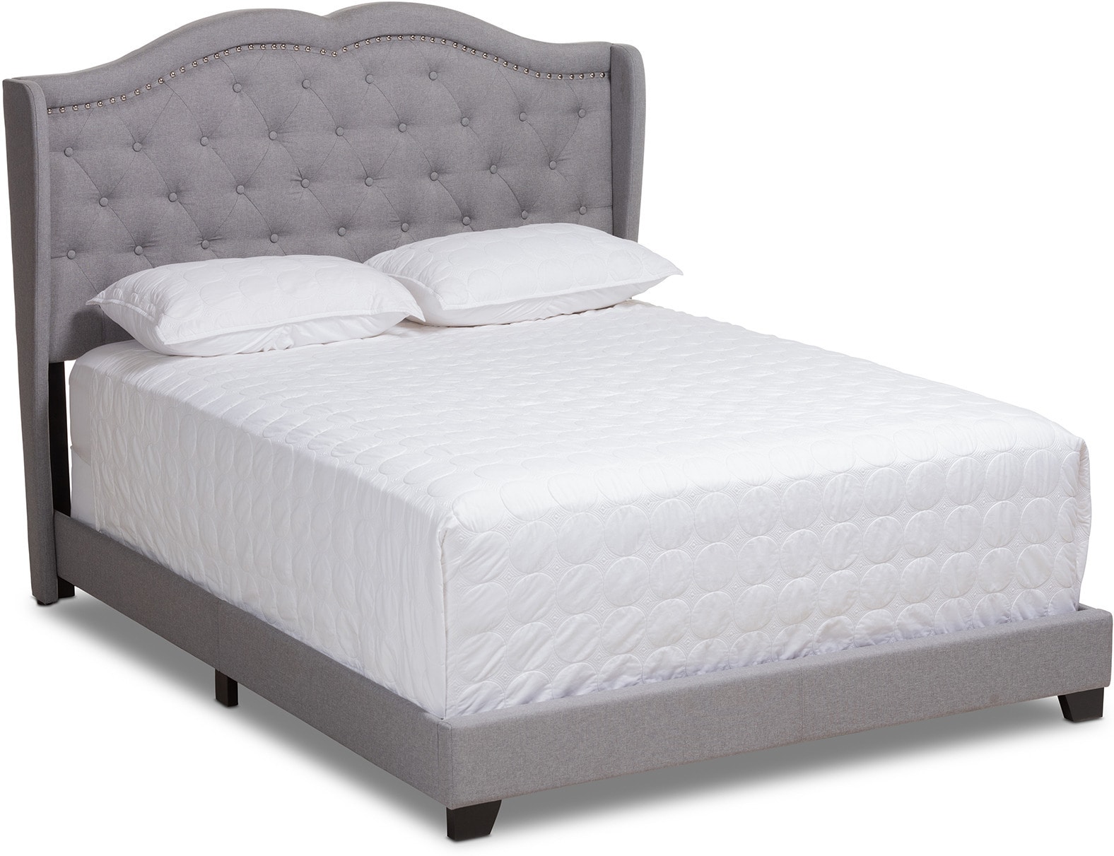 Kallie Queen Upholstered Bed - Gray | American Signature Furniture