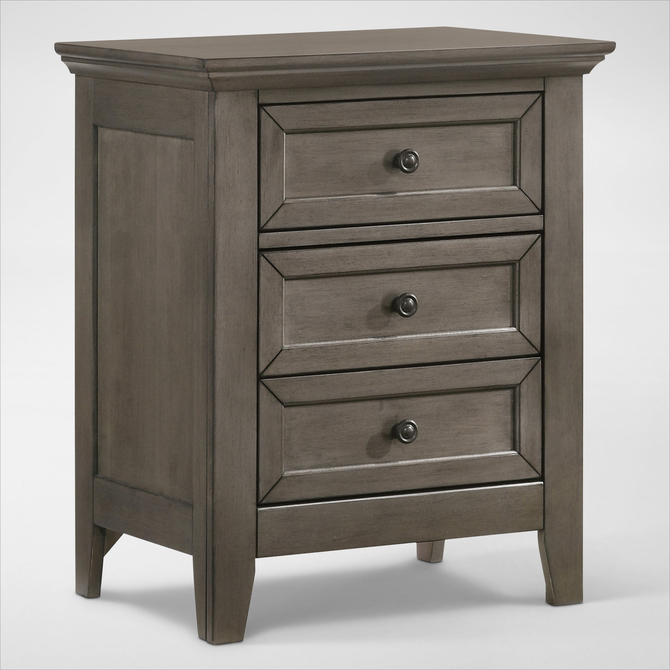 Gray nightstand with usb store