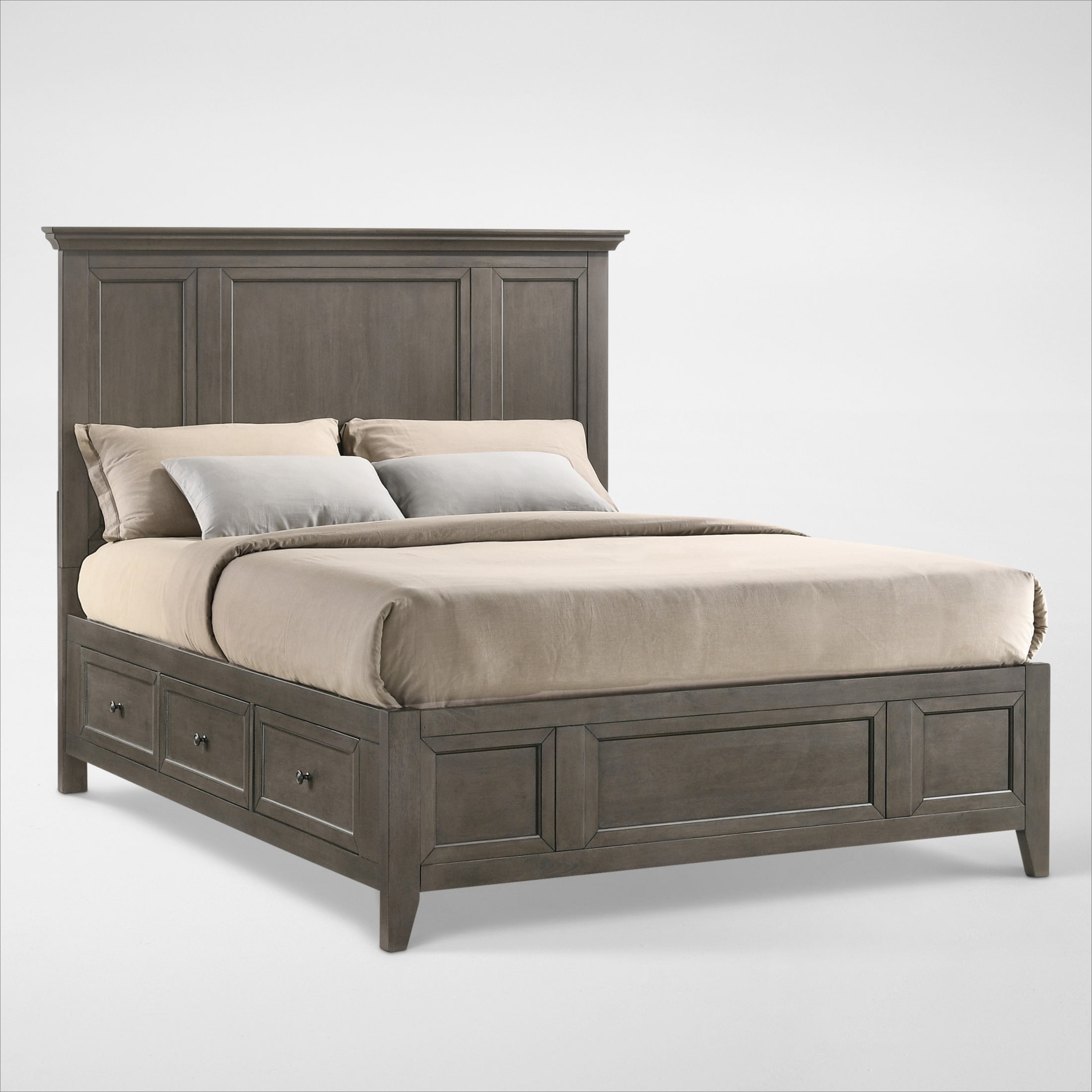Lennon gray panel queen storage bed store