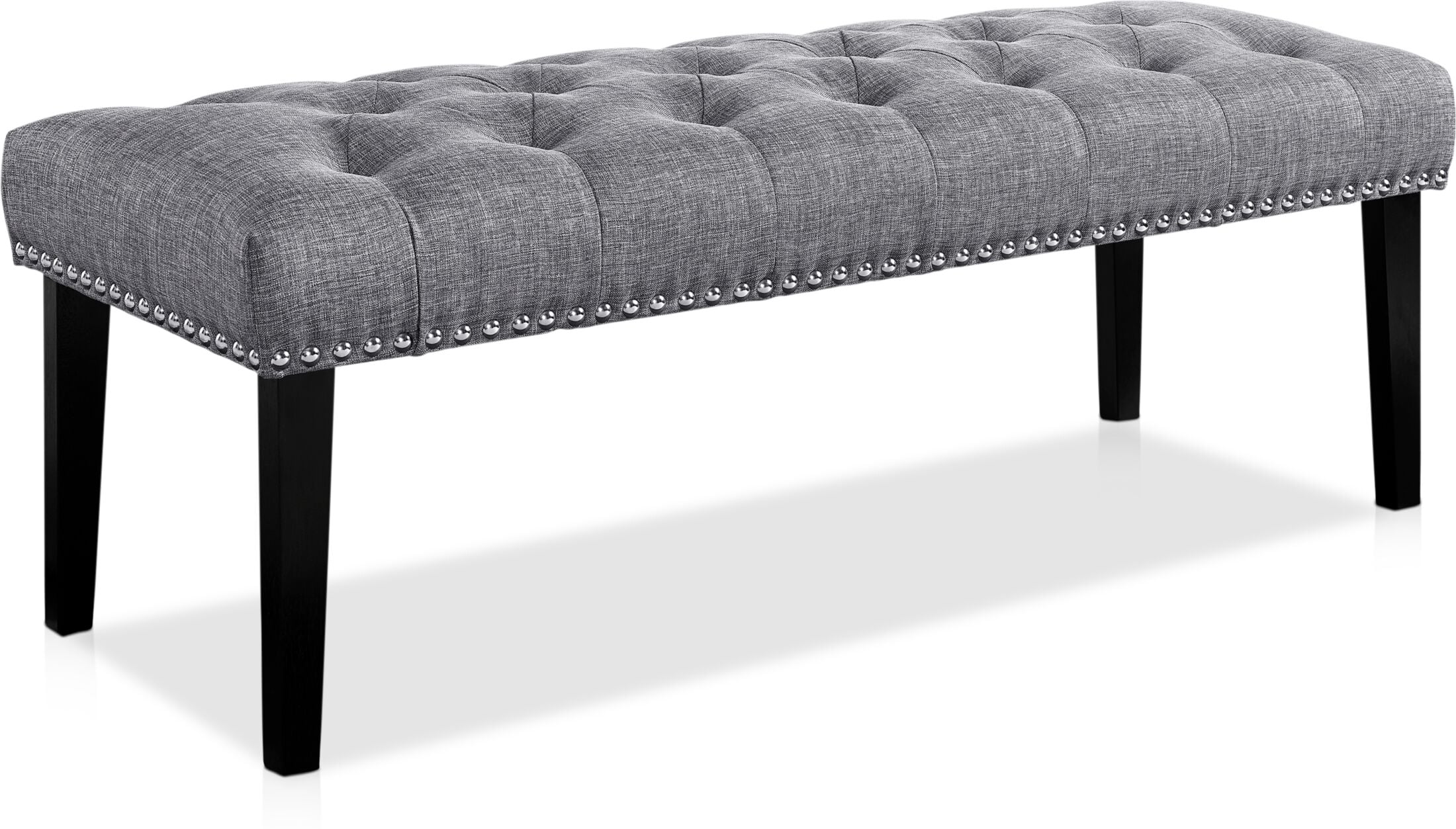 Maura Upholstered Bench - Dark Gray | American Signature Furniture
