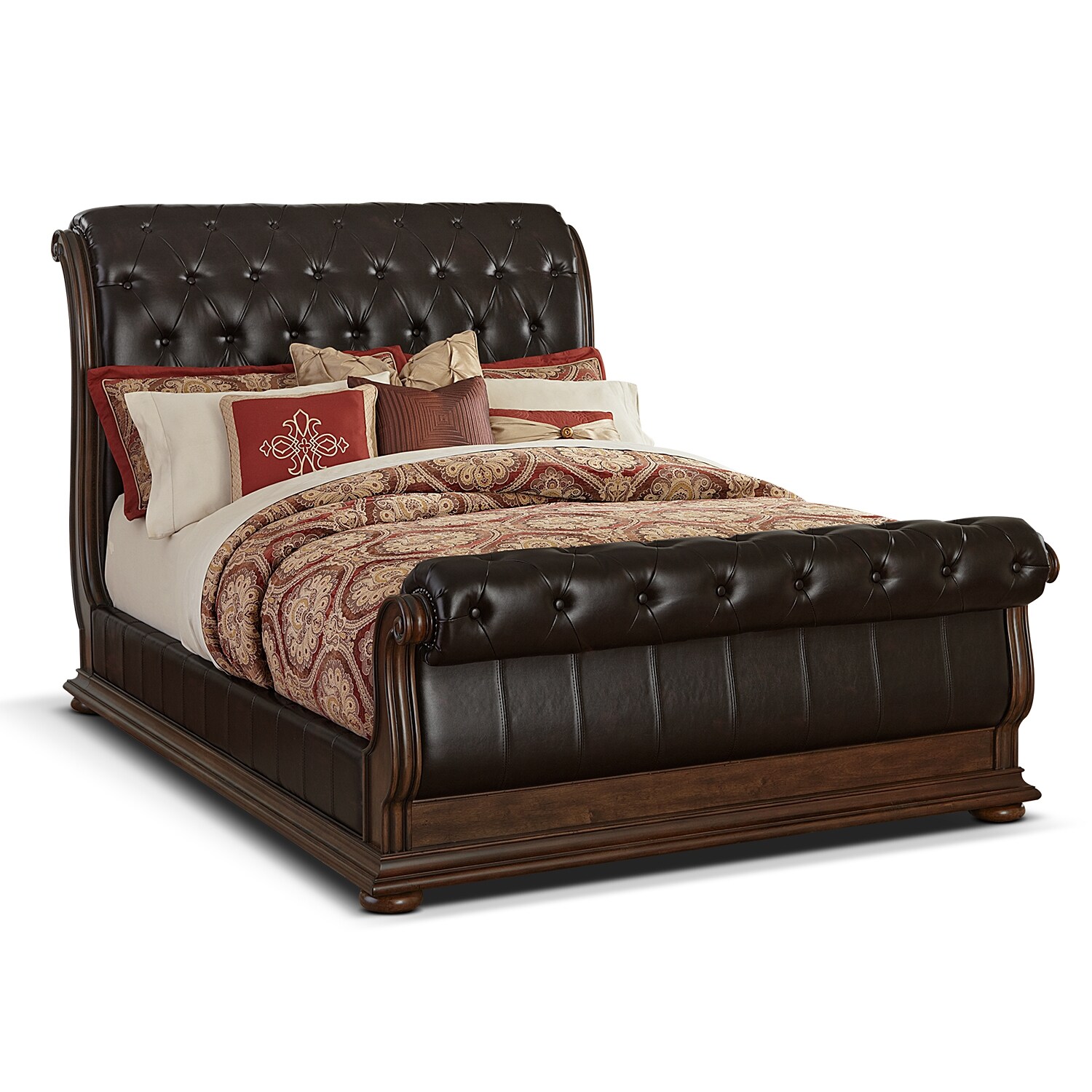 Monticello King Upholstered Sleigh Bed American Signature Furniture