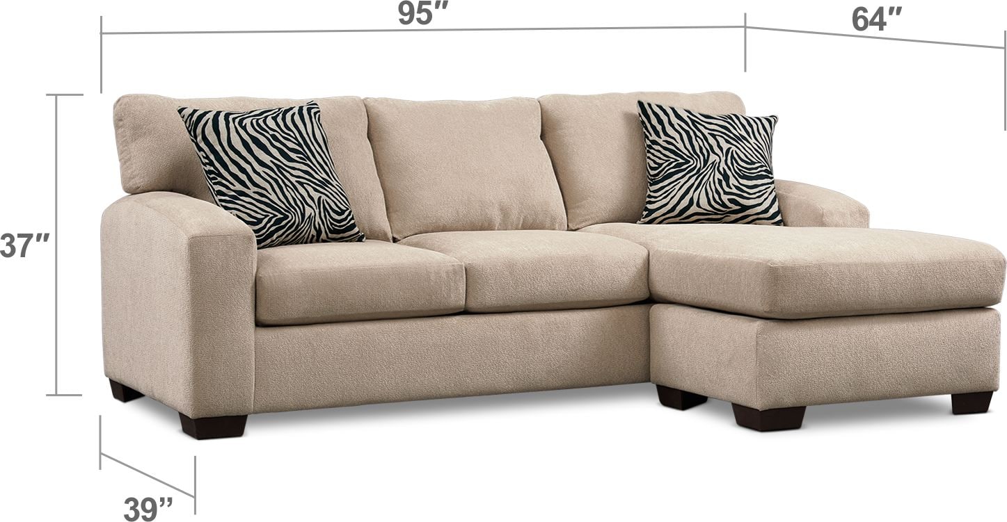Nala 2 Piece Sectional with Chaise Beige American Signature Furniture