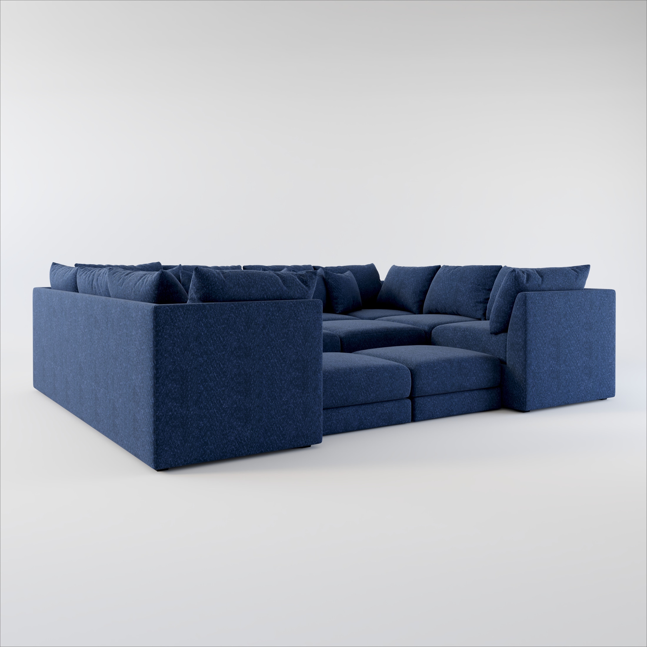 Nest 9-Piece Foam Comfort Sectional - Oslo Navy | American Signature ...