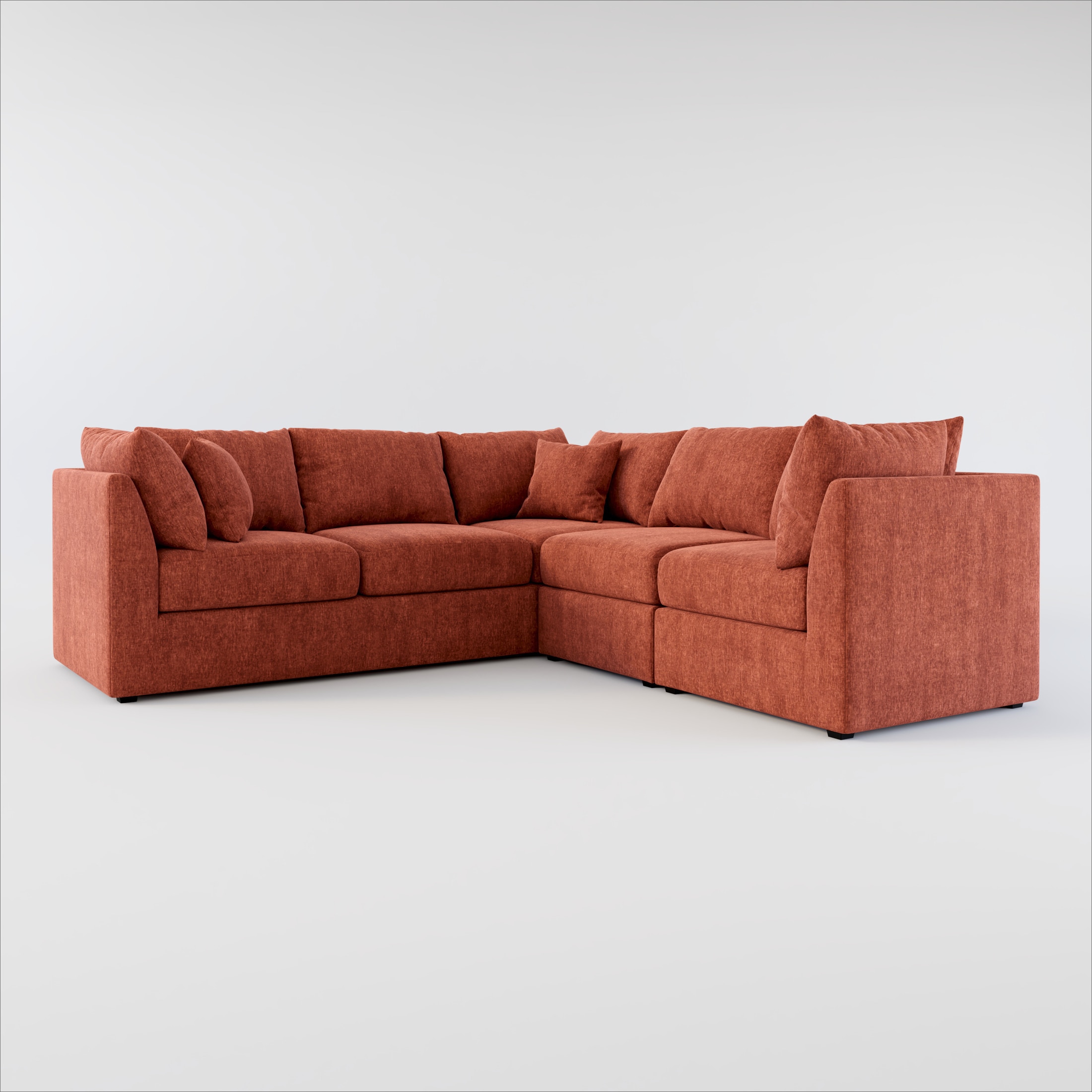Nest Foam Comfort 3-Piece Small Sectional - Contessa Paprika | American ...