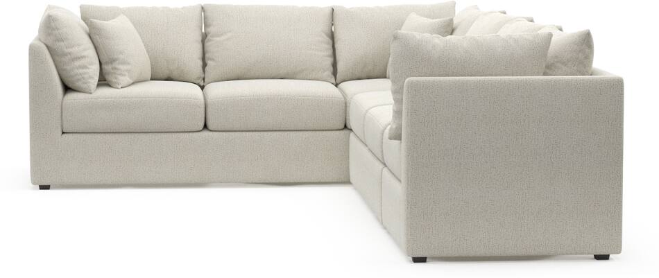 Nest Foam Comfort 3-Piece Large Sectional - Sherpa Ivory | American ...