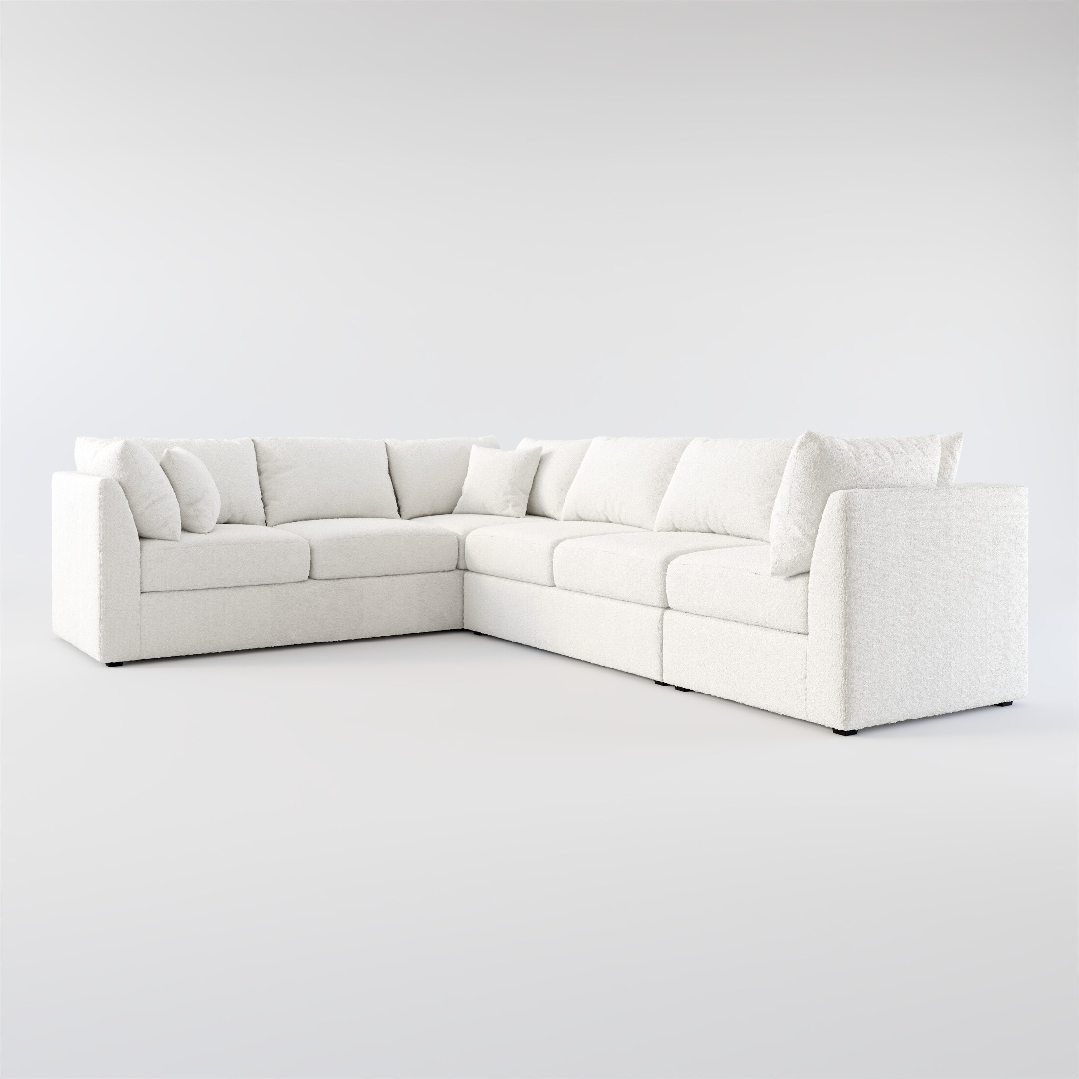 Nest Foam Comfort 3-Piece Large Sectional - Bloke Snow | American ...
