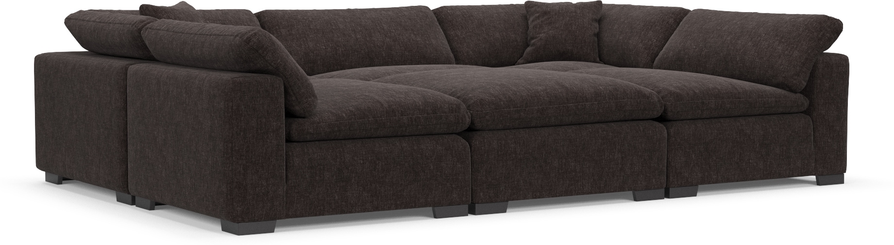 Plush Core Comfort 6-Piece Pit Sectional - Contessa Java | American ...