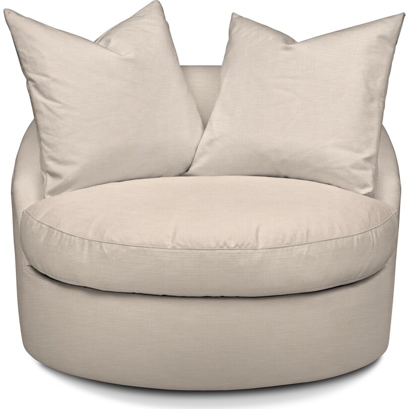 Plush Swivel Chair - Dudley Buff | American Signature Furniture