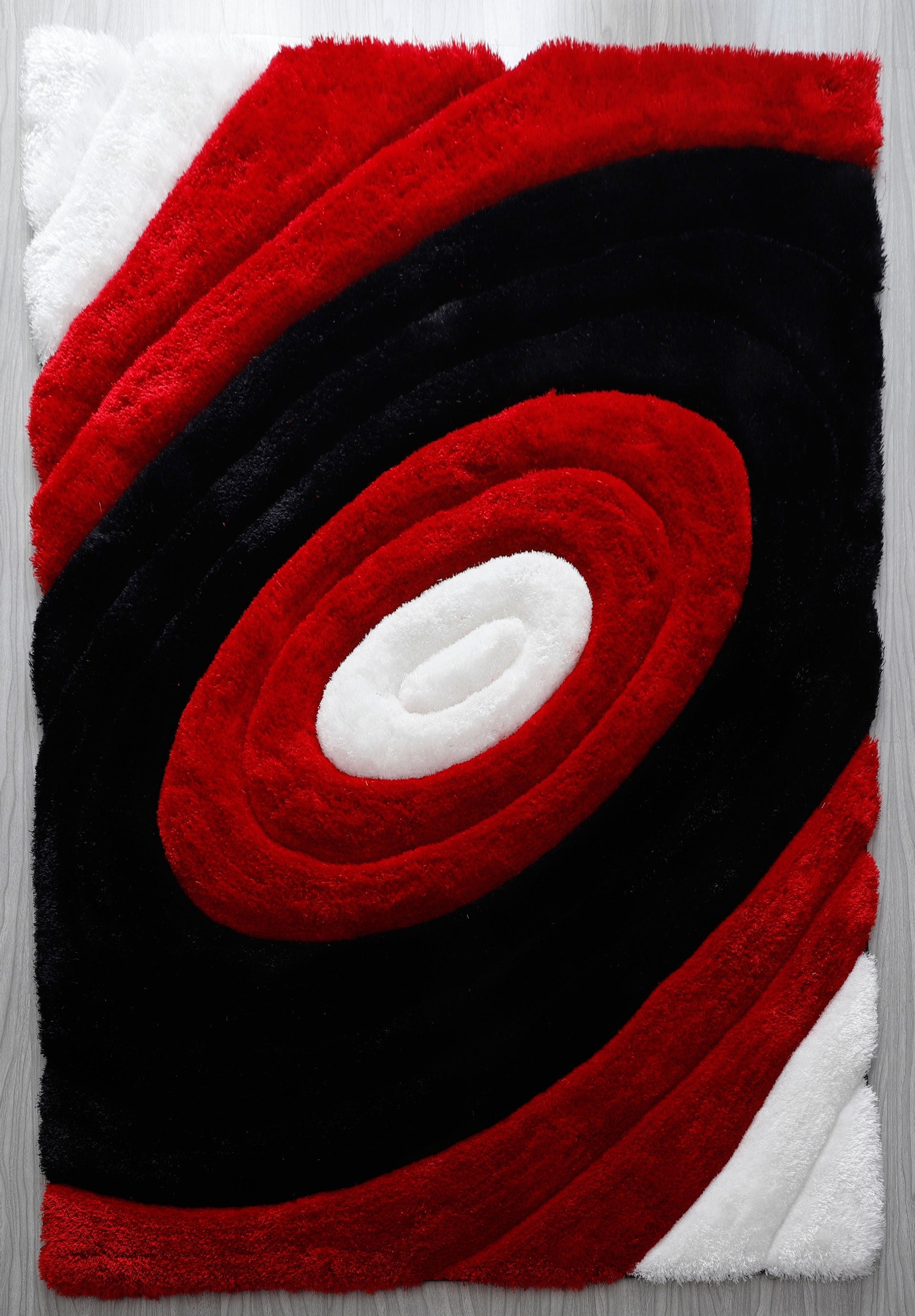 Circles 5 X 7 Area Rug Redwhiteblack American Signature Furniture