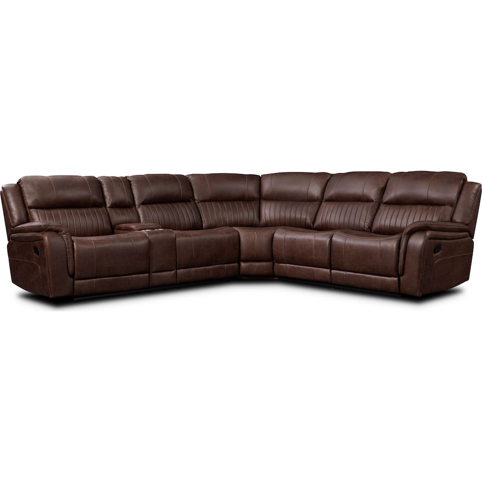 Samson 3-Piece Manual Reclining Sectional - Walnut | American Signature ...