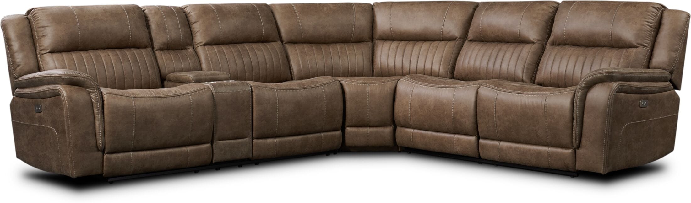 Samson 3-Piece Power Reclining Sectional - Mushroom | American ...