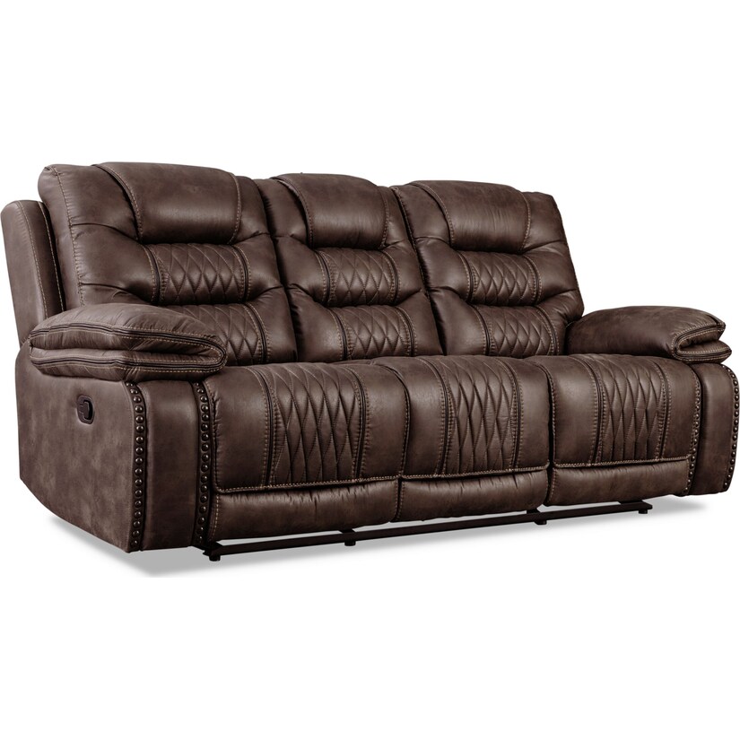 Sorrento Manual Reclining Sofa - Brown | American Signature Furniture