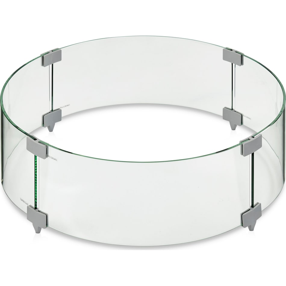 Round 20 Tempered Glass Fire Pit Wind Guard American Signature Furniture