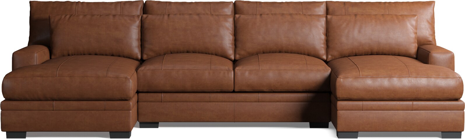 Leather double chaise sectional store