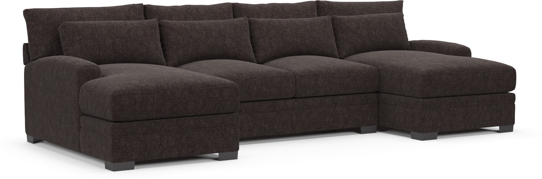 Winston Hybrid Comfort 3-Piece Sectional with Dual Chaise - Contessa ...