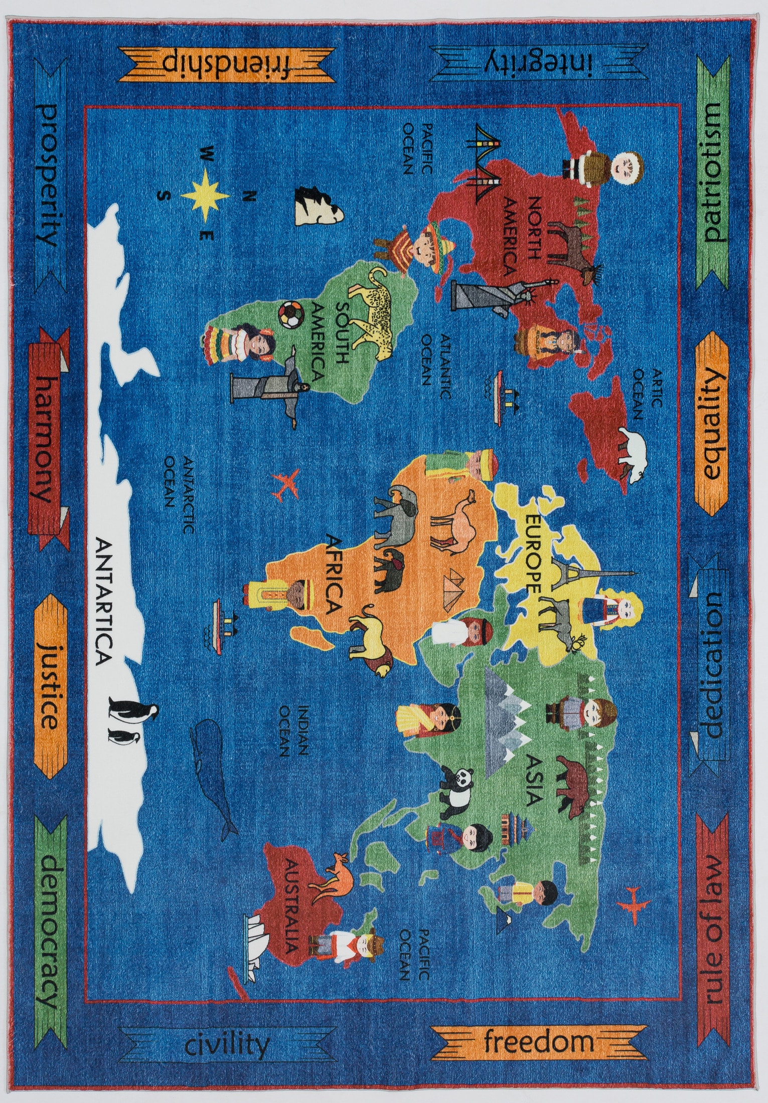 World Map Area Rug | American Signature Furniture